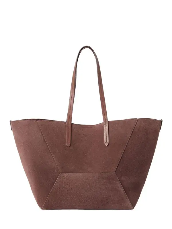 Brunello Cucinelli Suede Leather Shopper - Bordeaux