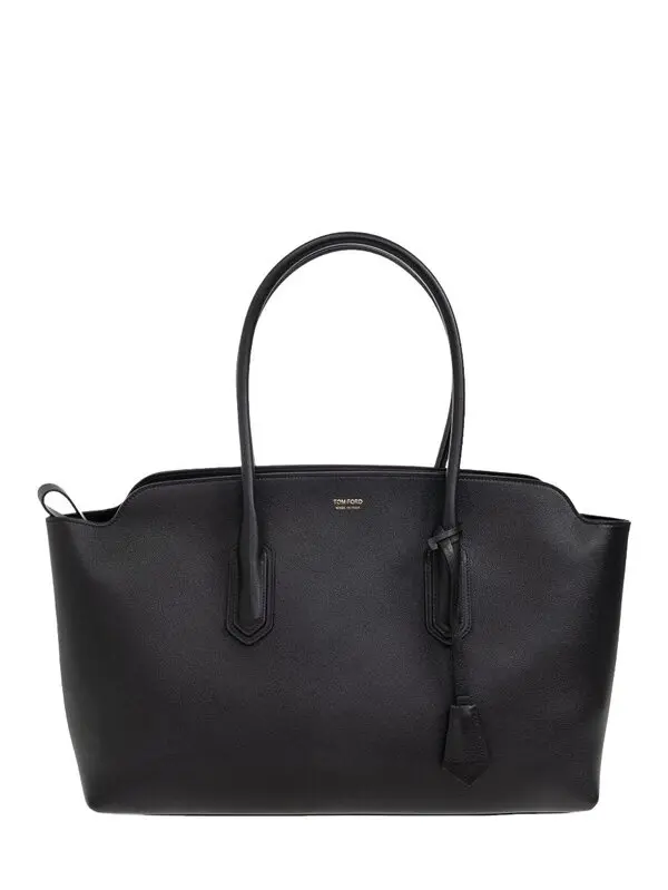 TOM FORD Large Leather Shopper - Black