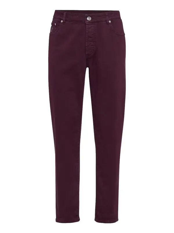 Brunello Cucinelli Cotton Trousers - Bordeaux