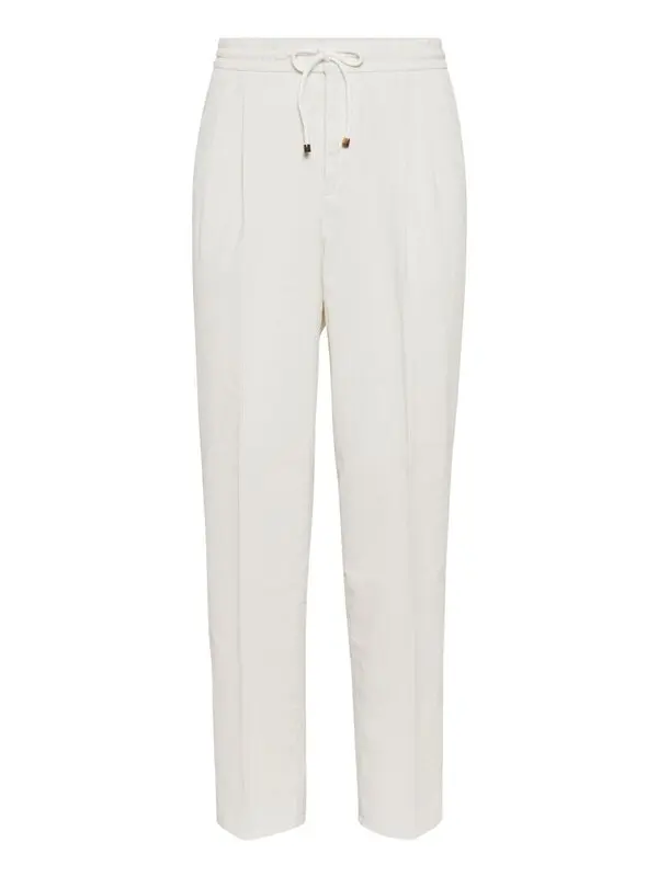 Brunello Cucinelli Velvet Trousers - White