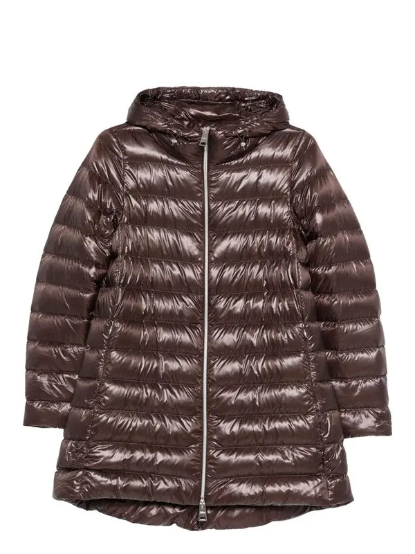 Herno A Shape Midi Down Jacket - Brown