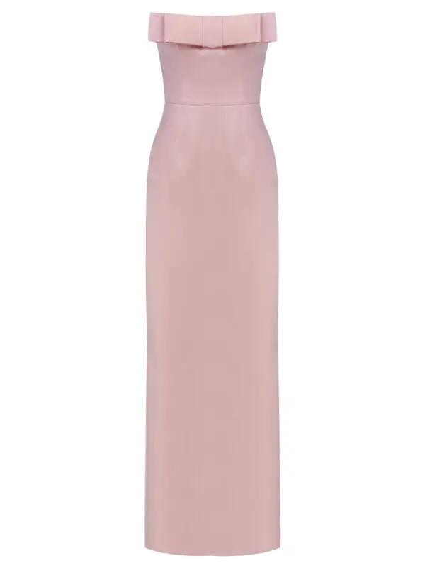 THE NEW ARRIVALS ILKYAZ OZEL Sisu Bow-detailed Maxi Dress - Pink