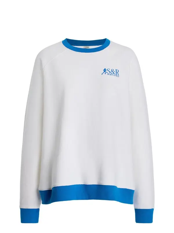 SPORTY & RICH Sr Runner Cotton-blend Sweatshirt - White