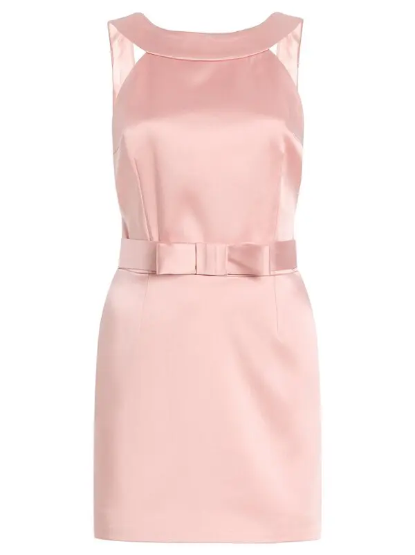THE NEW ARRIVALS ILKYAZ OZEL Delphine Bow-detailed Mini Dress - Pink