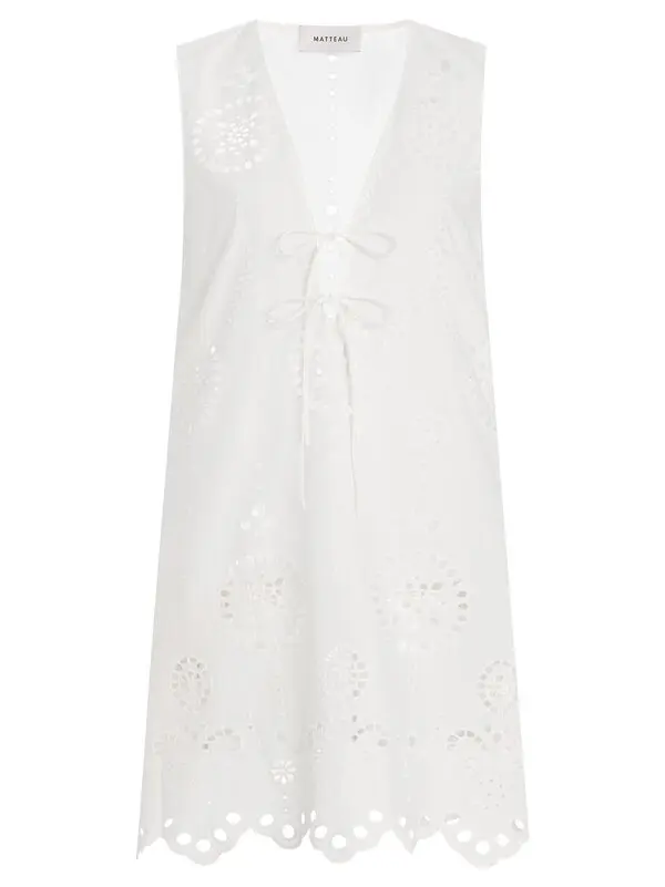Matteau Cotton Broderie Anglaise Mini Dress - White