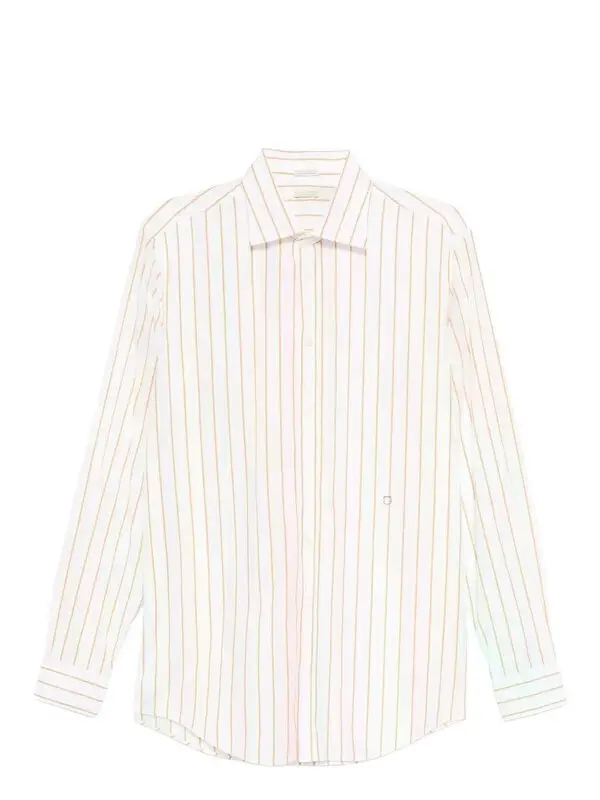 Massimo Alba Striped Cotton Shirt - White