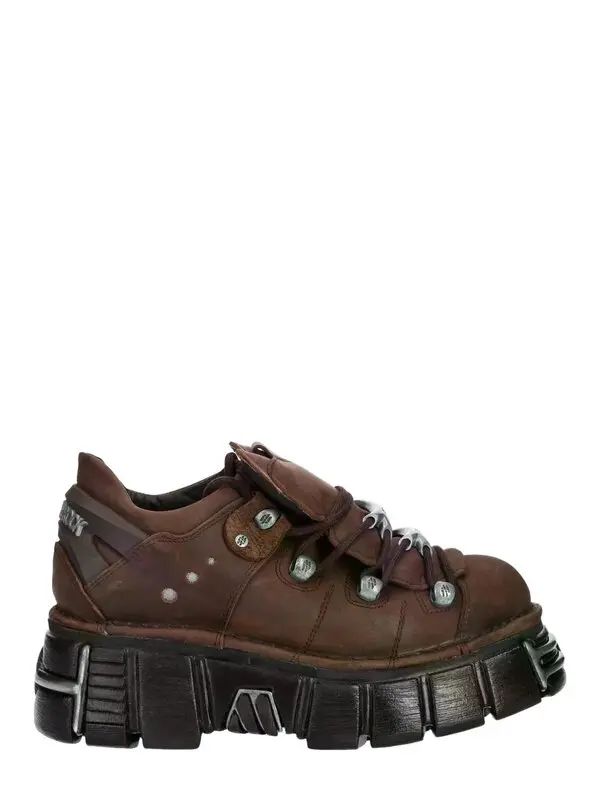 NEW ROCK Lace-up Platform Shoes - Brown
