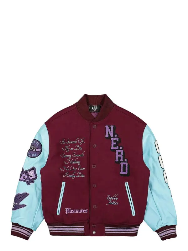 PLEASURES N.e.r.d. Varsity Jacket - Purple