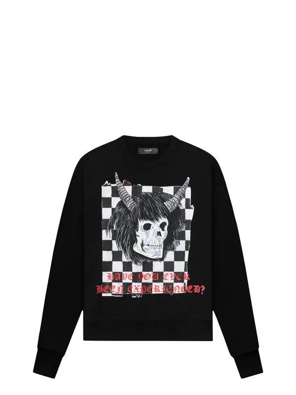 Amiri X Wes Lang Checker Skull Crew - Black