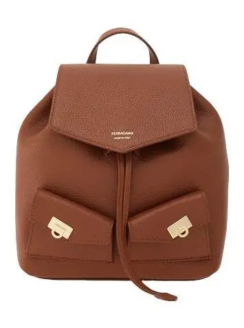FERRAGAMO Multipocket Mini Backpack - Gold
