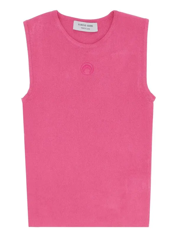 MARINE SERRE Core Knitted Vest Top - Pink