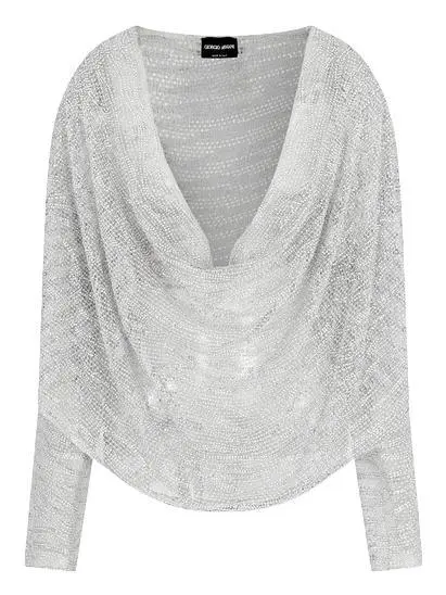 Giorgio Armani Draped Lurex Blouse With Crystal Embroidery - Animal Print