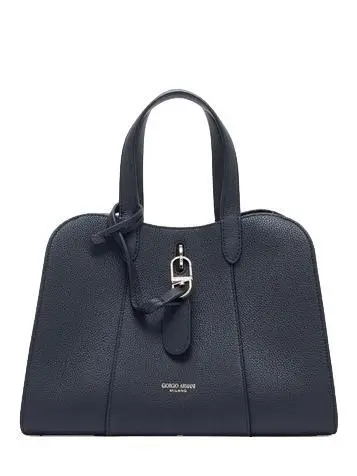 Giorgio Armani Small Pebbled Leather Tote Bag - Black