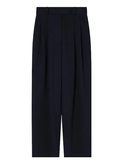 Giorgio Armani Double-pleat Stretch Virgin Wool Trousers - Black