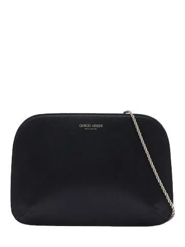 Giorgio Armani Satin La Prima Clutch - Black