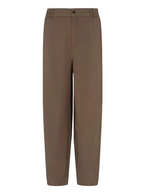 Giorgio Armani Wide-leg Viscose Trousers - Natural