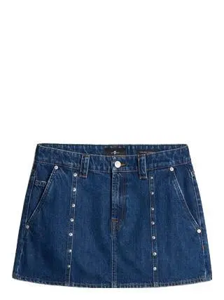 7 For All Mankind Milly Studded Mini Skirt - Blue