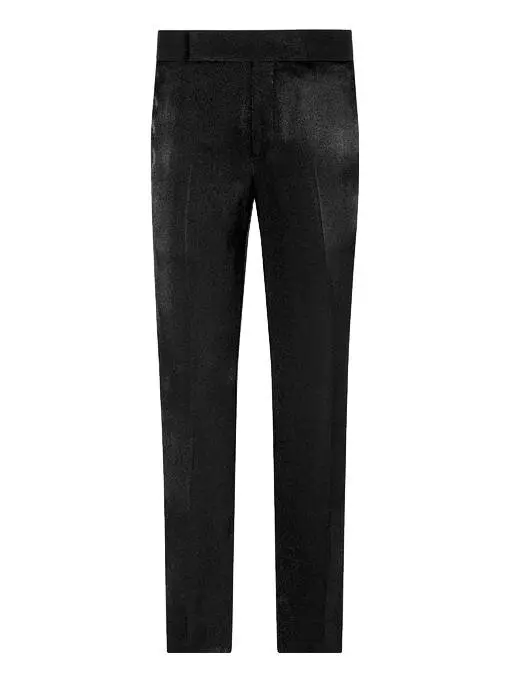 Giorgio Armani Viscose-blend Flat-front Trousers - Black