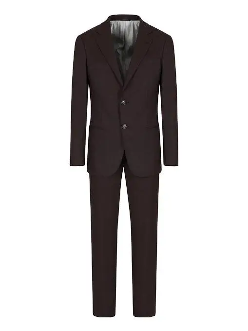 Giorgio Armani Single-breasted Soho Line Suit In Virgin Wool Cloth - Red
