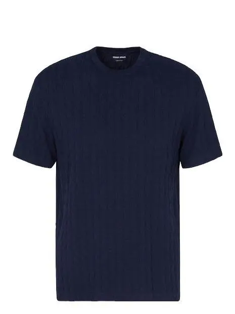 Giorgio Armani Short-sleeved Crew-neck Jumper - Blue