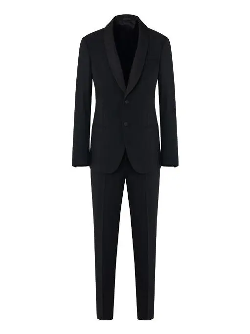 Giorgio Armani Soho Line Single-breasted Tuxedo In Wool Crêpe - Black