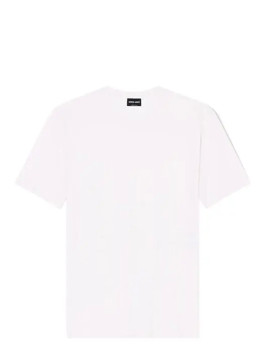 Giorgio Armani Cotton-jersey Crew-neck T-shirt - Natural