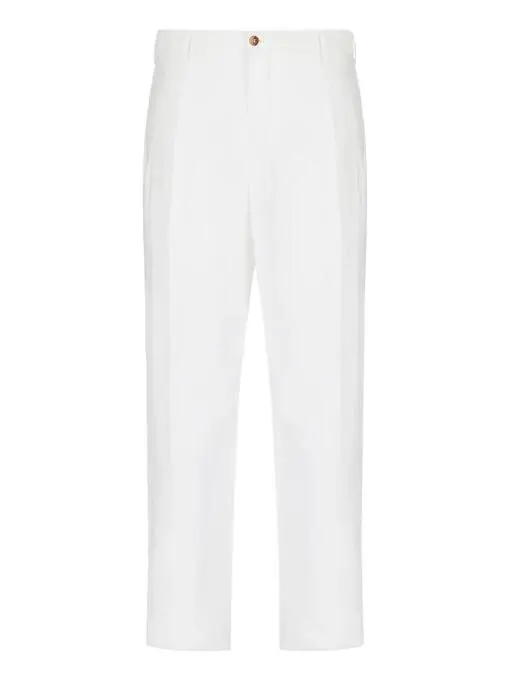 Giorgio Armani Silk-blend Twill Trousers - White
