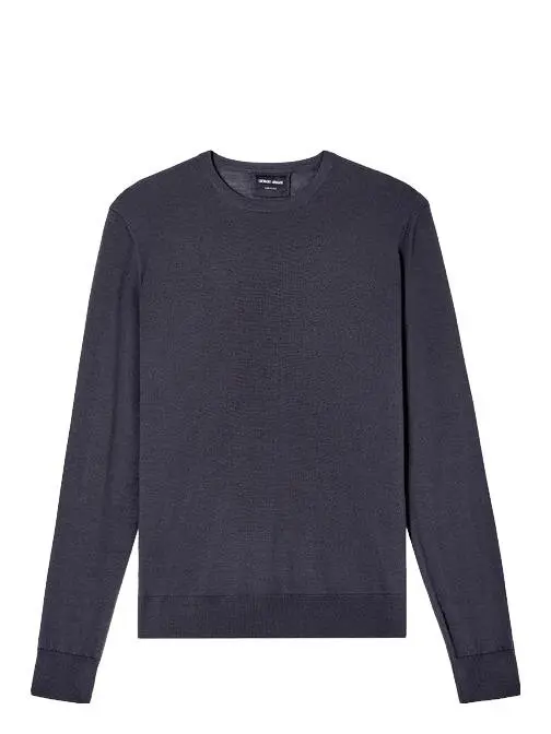 Giorgio Armani Virgin-wool Crew-neck Jumper - Natural