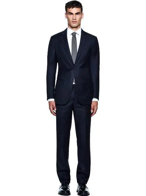 Giorgio Armani Manhattan Line Virgin-wool Single-breasted Suit - Navy