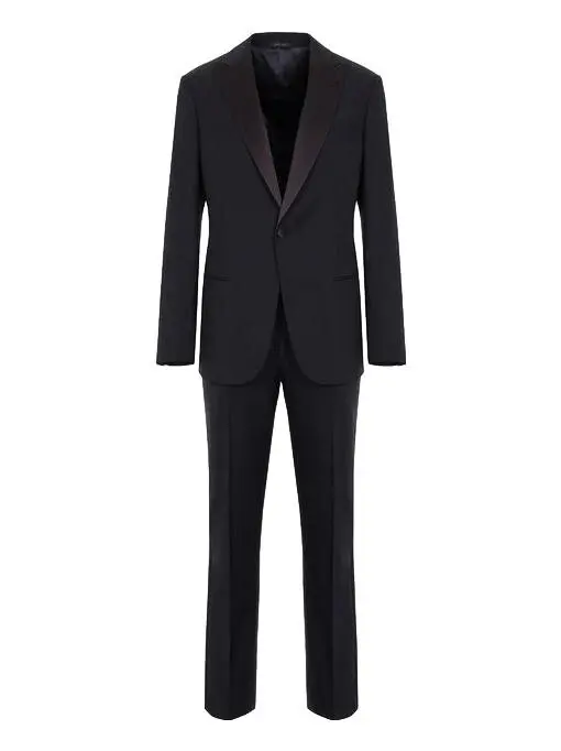 Giorgio Armani Pure Wool, Half-canvassed, Slim-fit Tuxedo From The Soho Line - Navy