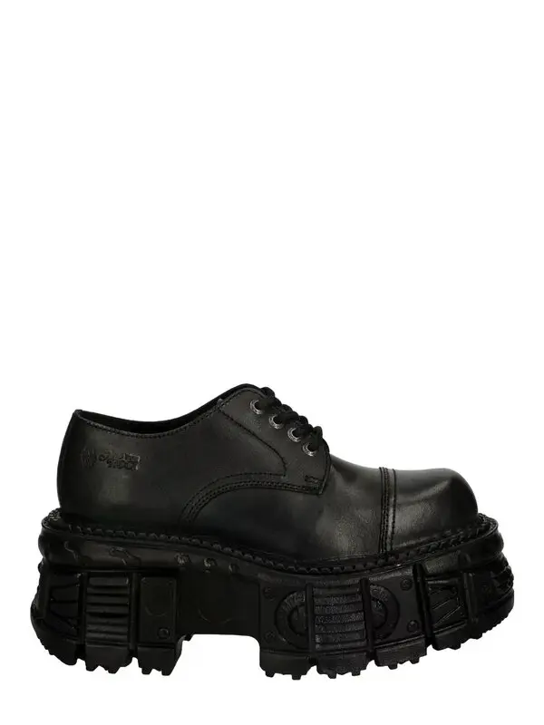 NEW ROCK 60mm Lace-up Platform Shoes - Black