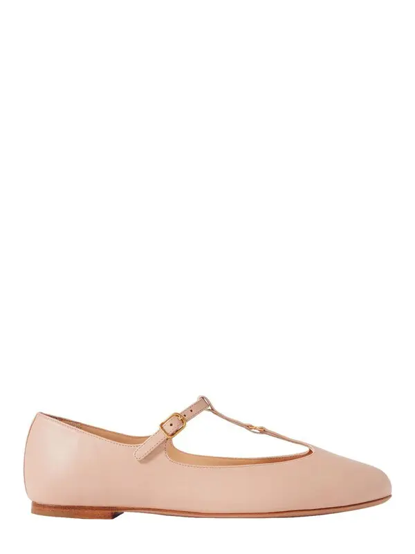 Chloé Marcie Embellished Leather Ballet Flats - Pink