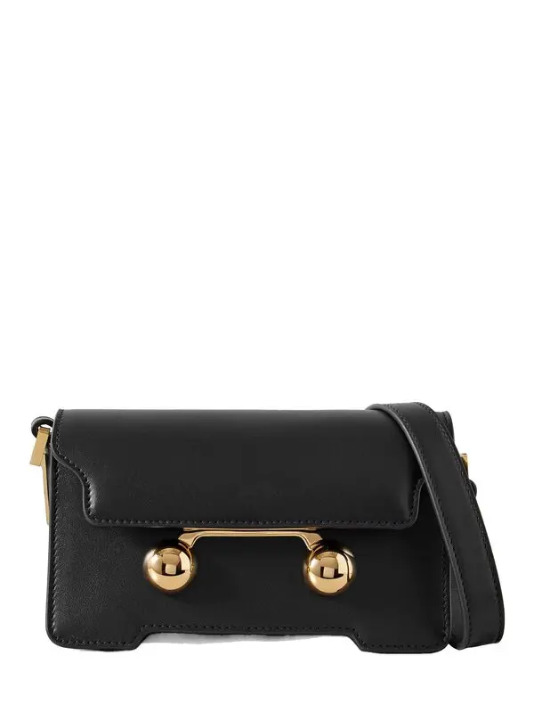 Marni Trunkaroo Mini Leather Shoulder Bag - Black