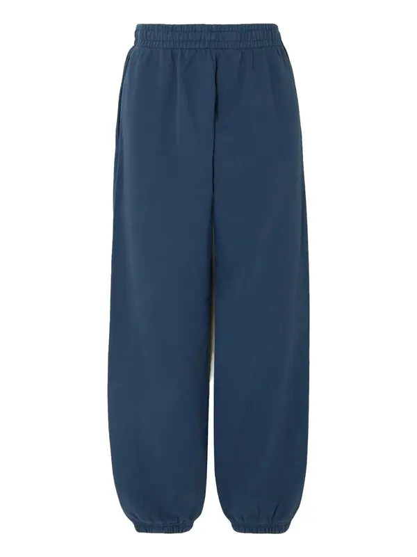 ANINE BING Karter Cotton-jersey Track Pants - Blue