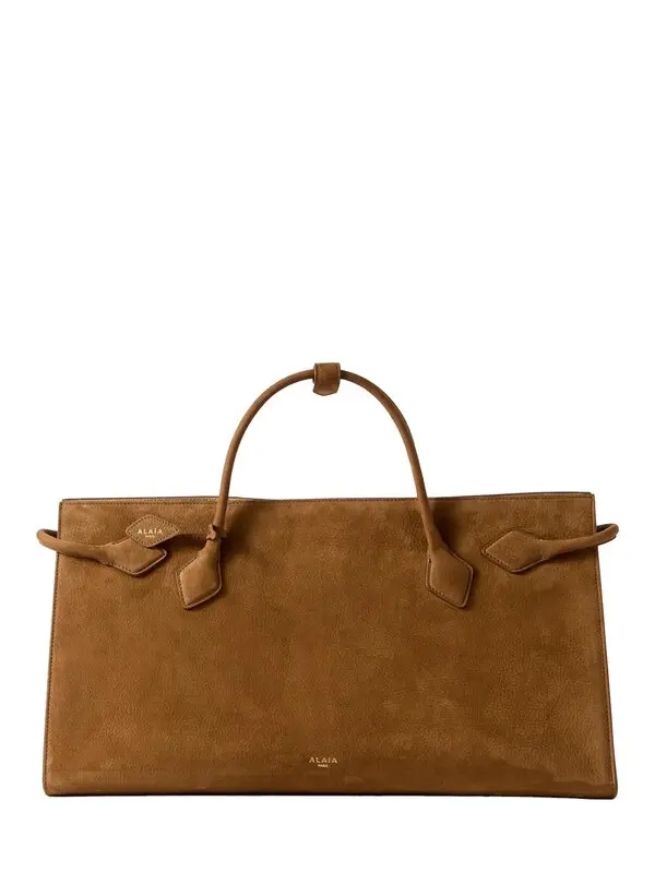 Alaïa East West Nubuck Tote - Brown
