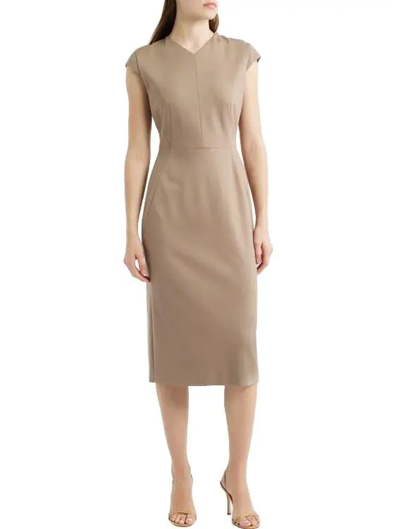 BOSS Dulisa Sheath Dress - Open Brn
