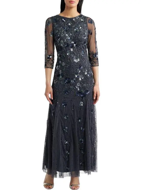 Pisarro Nights Beaded Floral Gown - Griffin