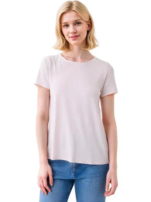 Majestic Filatures Soft Touch Pleated Back T-shirt - Petale