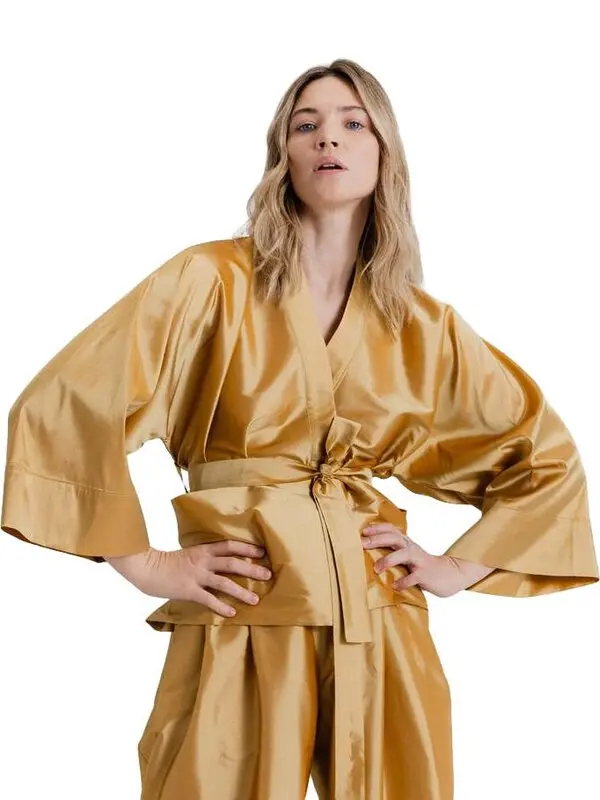 ALAS Long Sleeve Kimono Jacket - Gold