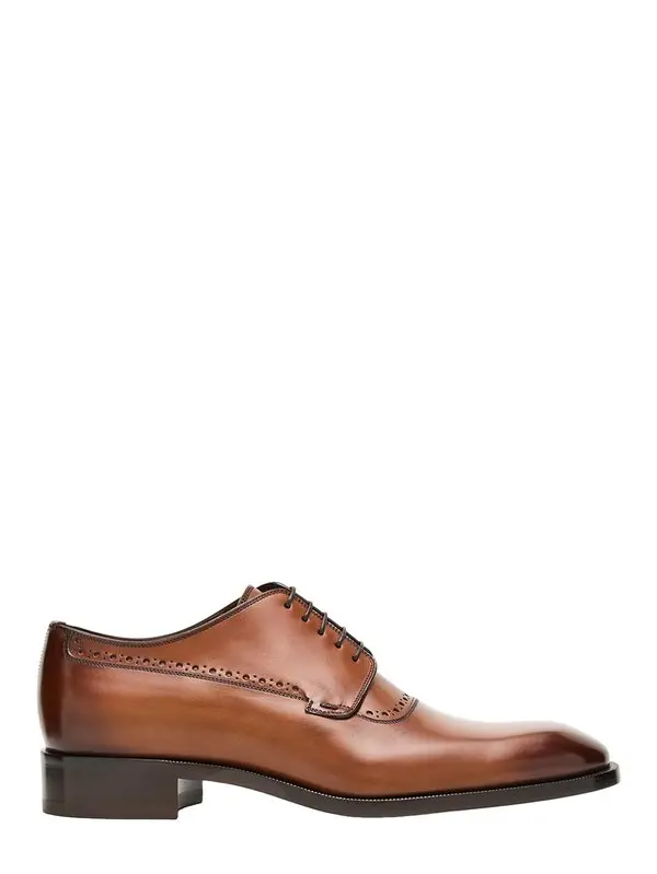 CHRISTIAN LOUBOUTIN Sartoby Brogue Leather Derby Shoes - Havane