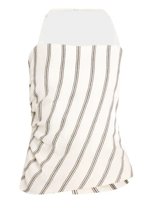 A.L.C. Charlotte Stripe Halter Top - Cream Stri