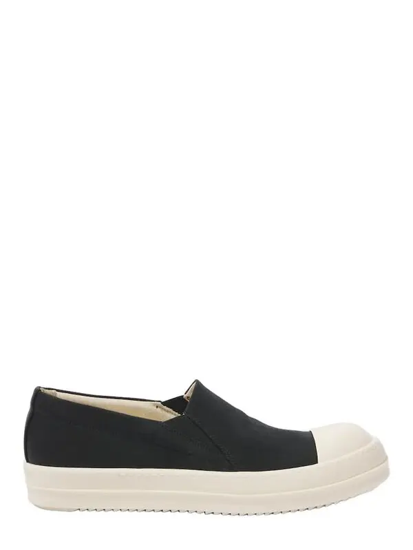 Rick Owens Boat Coated Denim Slip-on Sneakers - Black