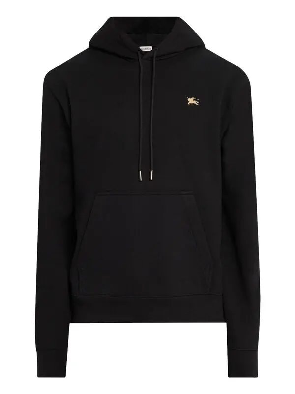Burberry Knight Stamp Cotton Hoodie - Black