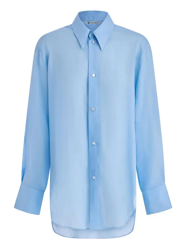 Maticevski Hamilton Tassel Shirt - Light Blue