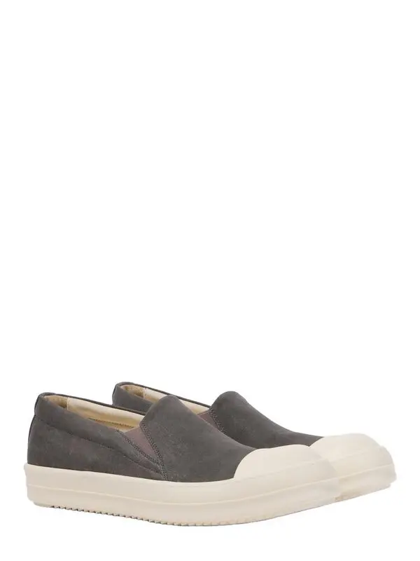 Rick Owens Boat Denim Slip-on Sneakers - Grey