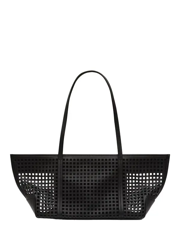 ST. AGNI Perforated Slim Tote - Black