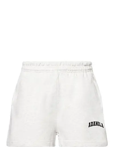 ADANOLA Varsity Drawstring Cotton-jersey Shorts - Light Grey Melange
