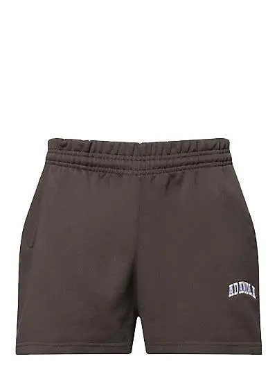 ADANOLA Varsity Drawstring Cotton-jersey Shorts - Coffee Bean