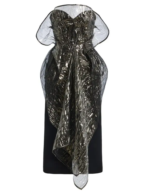 Maticevski De La Cruz Silk-detailed Crepe Midi Dress - Silver