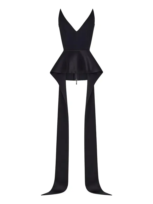 Maticevski Frame Strapless Peplum Top - Black